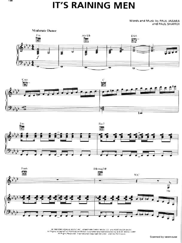 Its Raining Men Sheet Music | PDF