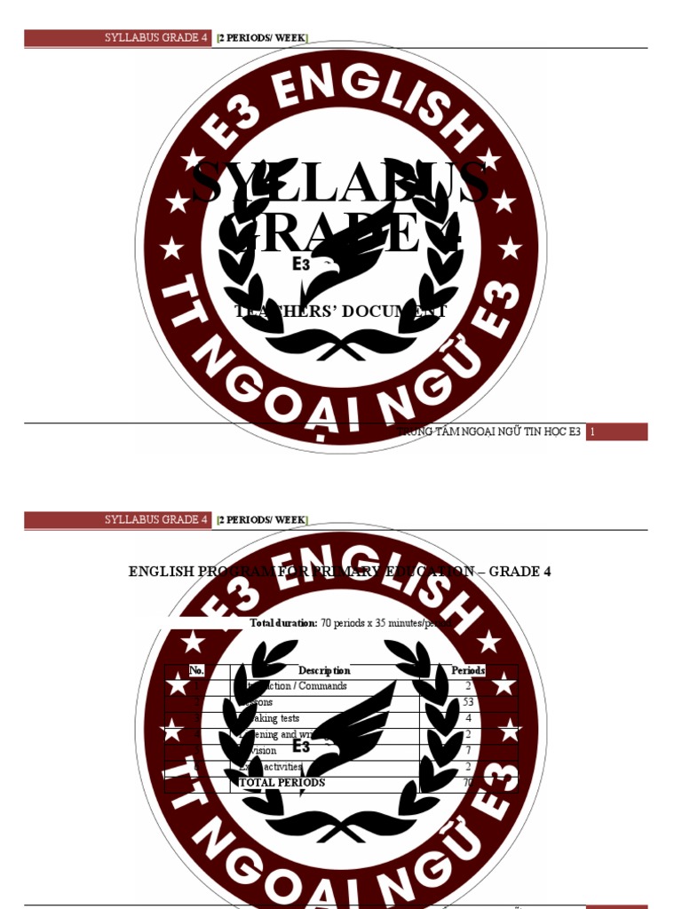 Grade 4 English Syllabus Overview | PDF | Hobbies | English Language