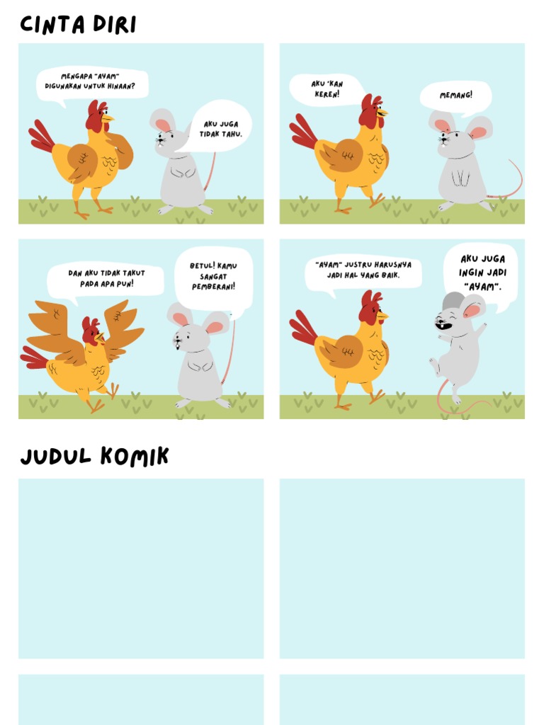 Warna-Warni Hewan 4 Panel Komik Strip | PDF