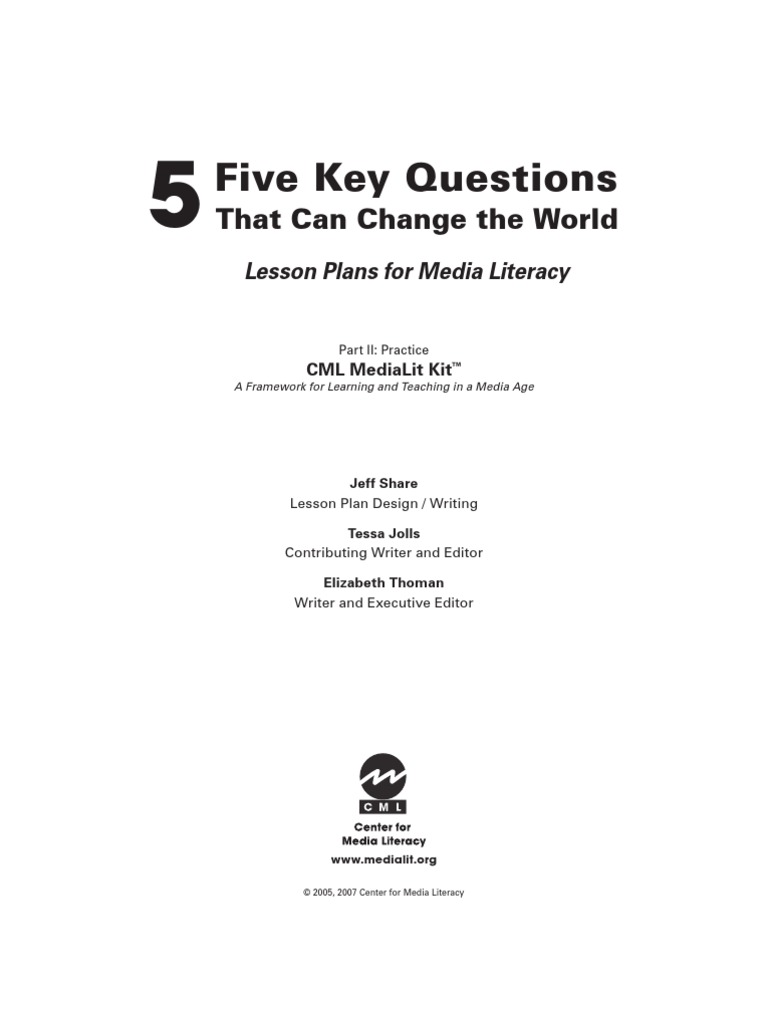 Five Key Questions: That Can Change The World | PDF | Mass Media | Literacy