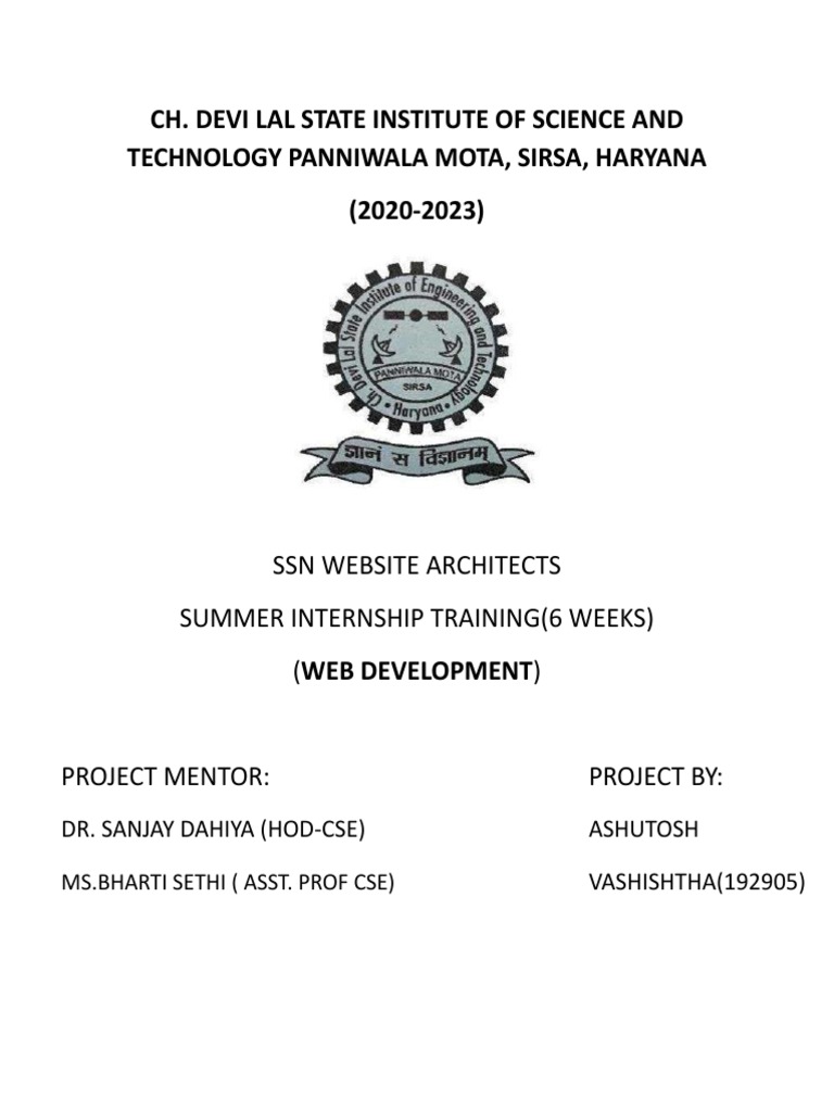 Ashutosh Minor Project 5th Sem | PDF | Information Technology Management | Information Technology