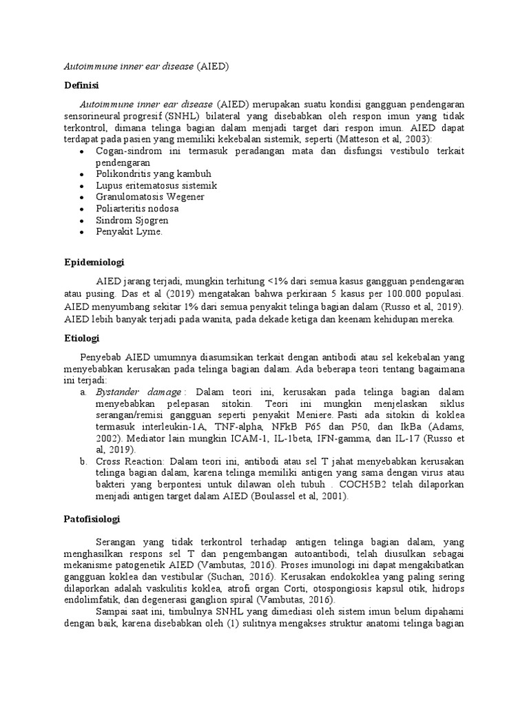 Autoimmune Inner Ear Disease | PDF