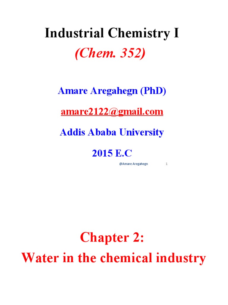 Chapter 2, Water in Chemical Industry | PDF | Ion Exchange | Sodium Carbonate