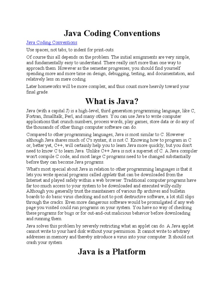 Java Basic Introduction Pdf Java Programming Language C Programming Language