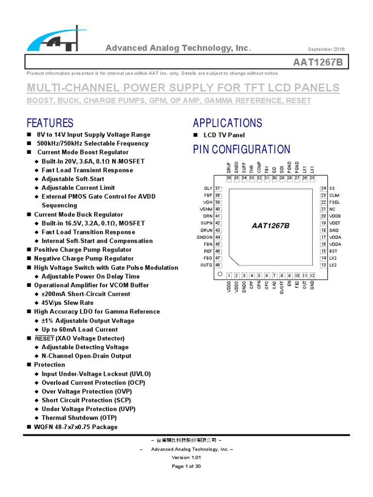 A Comprehensive Multi-Channel Power Supply Solution for TFT LCD Panels ...
