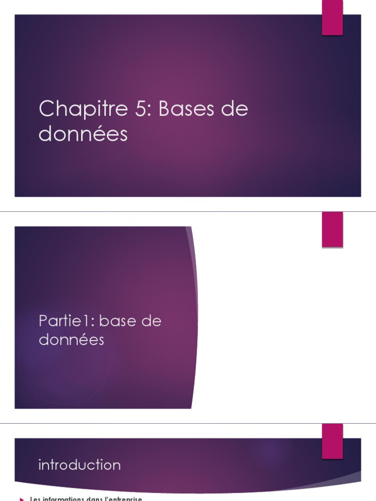 Chapitre 5 | PDF | Bases de données | Base de données relationnelle