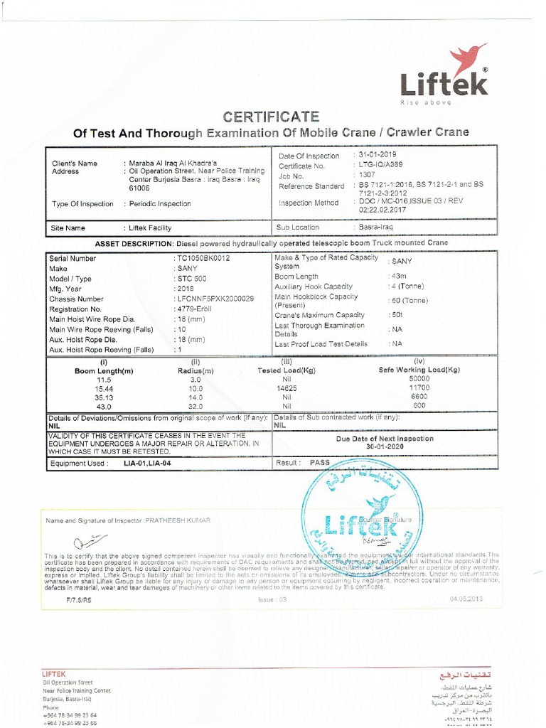 4779 SANY Cert | PDF