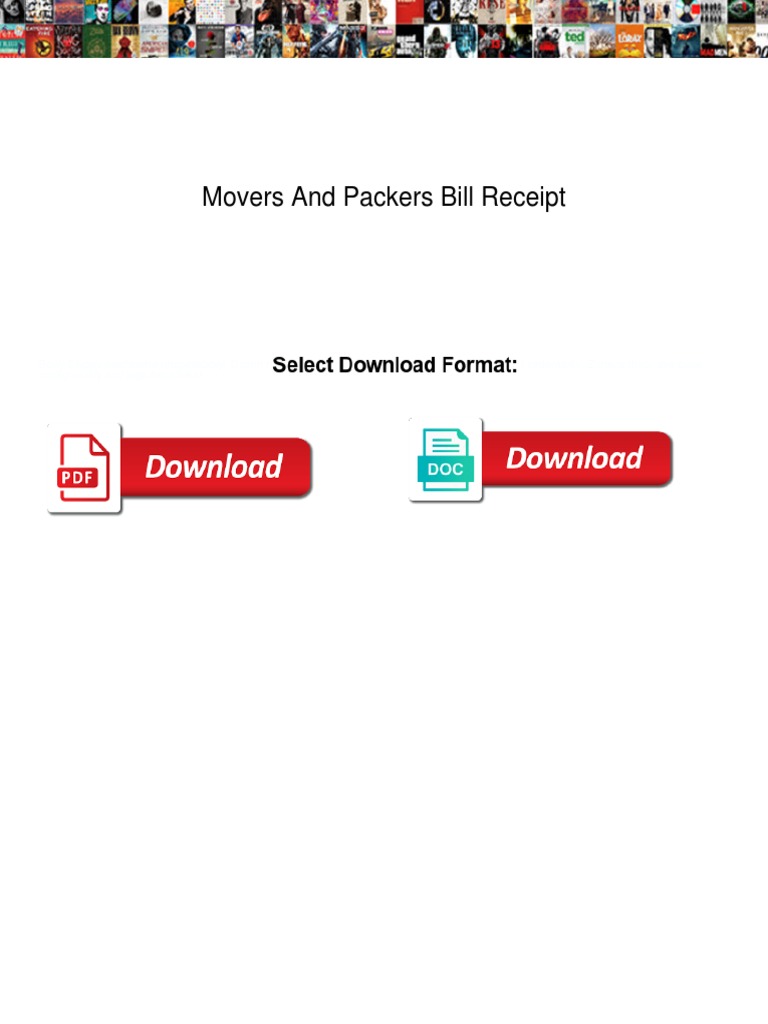 Movers and Packers Bill Receipt | PDF | Receipt | Taxes