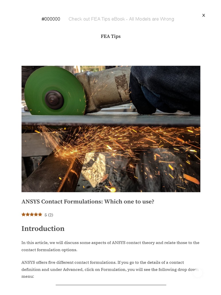 ANSYS Contact Formulations - Which One To Use - FEA Tips | PDF | Finite ...