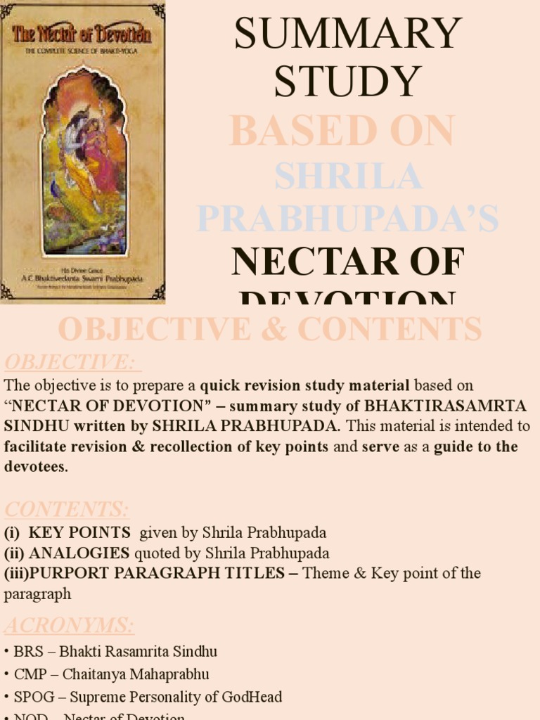 Nectar of Devotion - Summary Study - Till Chapter-19 | PDF | Bhakti | Vaishnavism