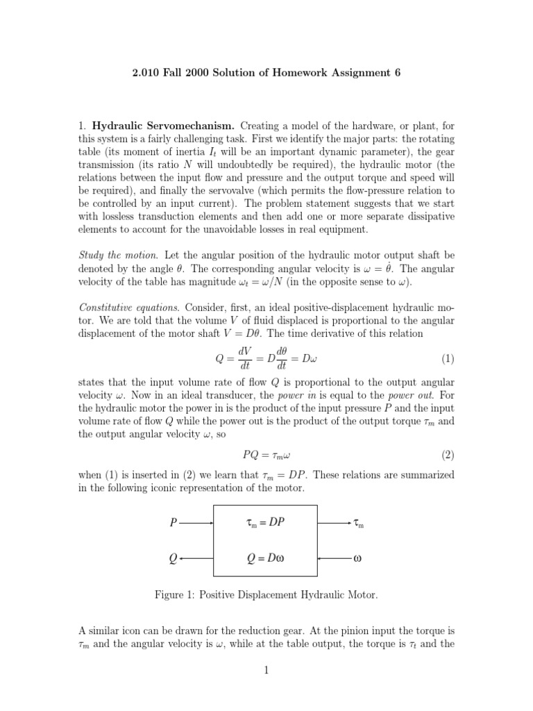 hw6 Sol | PDF | Torque | Damping