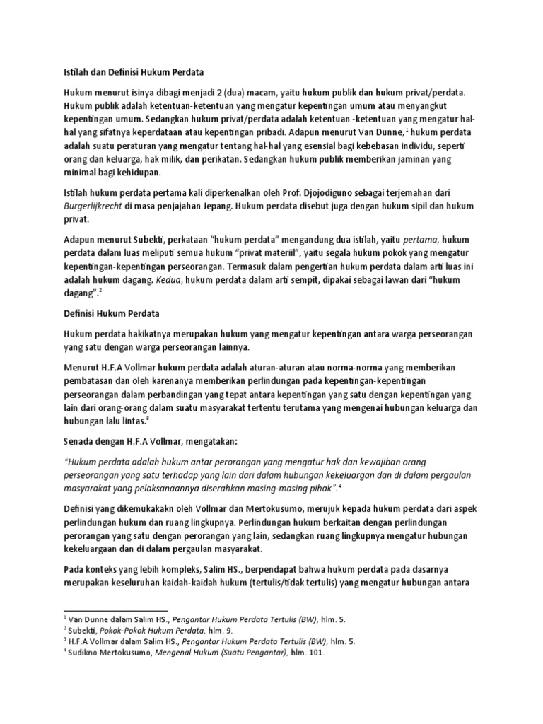 Istilah Dan Definisi Hukum Perdata | PDF