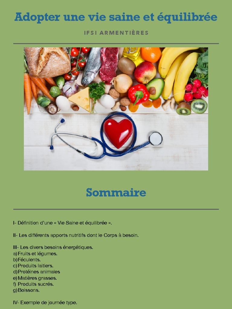Vie Saine et Équilibrée: Guide Pratique | PDF | Nutriments | Manger