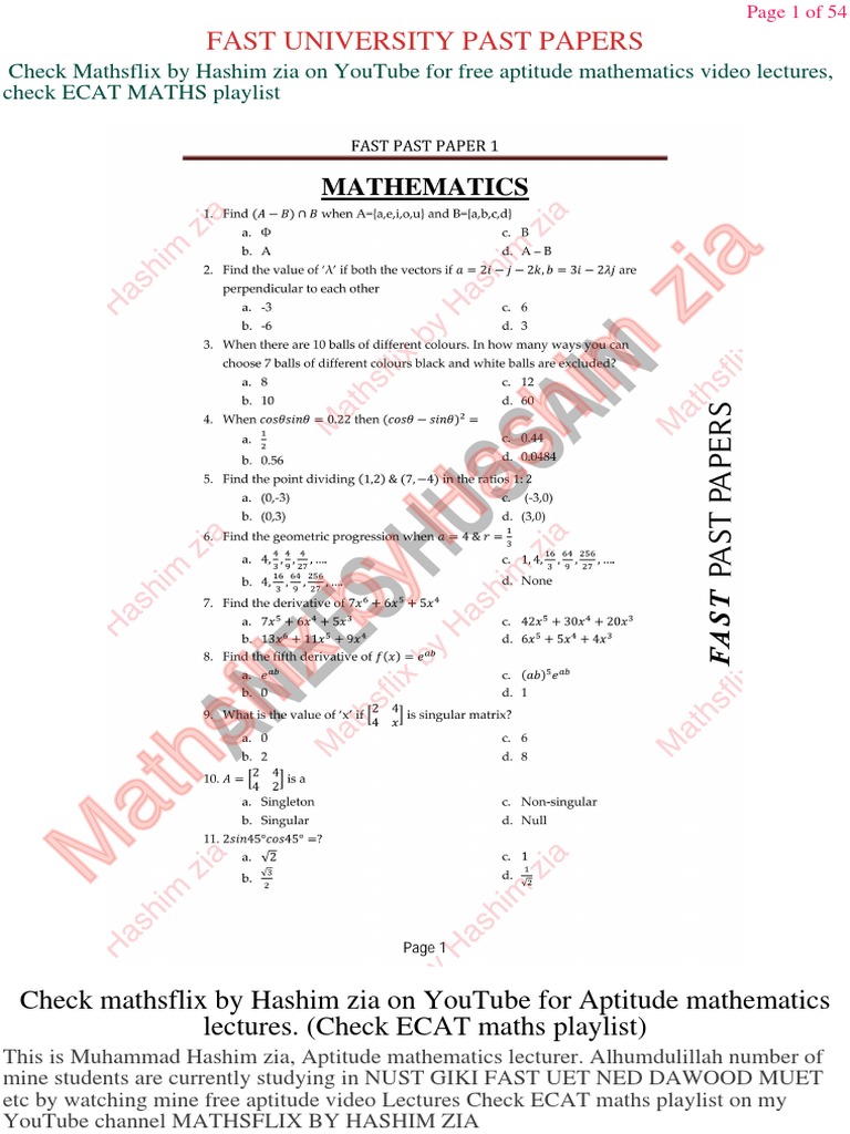 Fast University Past Papers | PDF