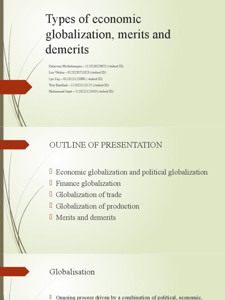 Types of Globalisation , Merits and Demerits | PDF | Globalization ...