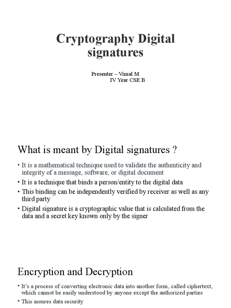 Cryptography Digital Signatures - CNS | PDF