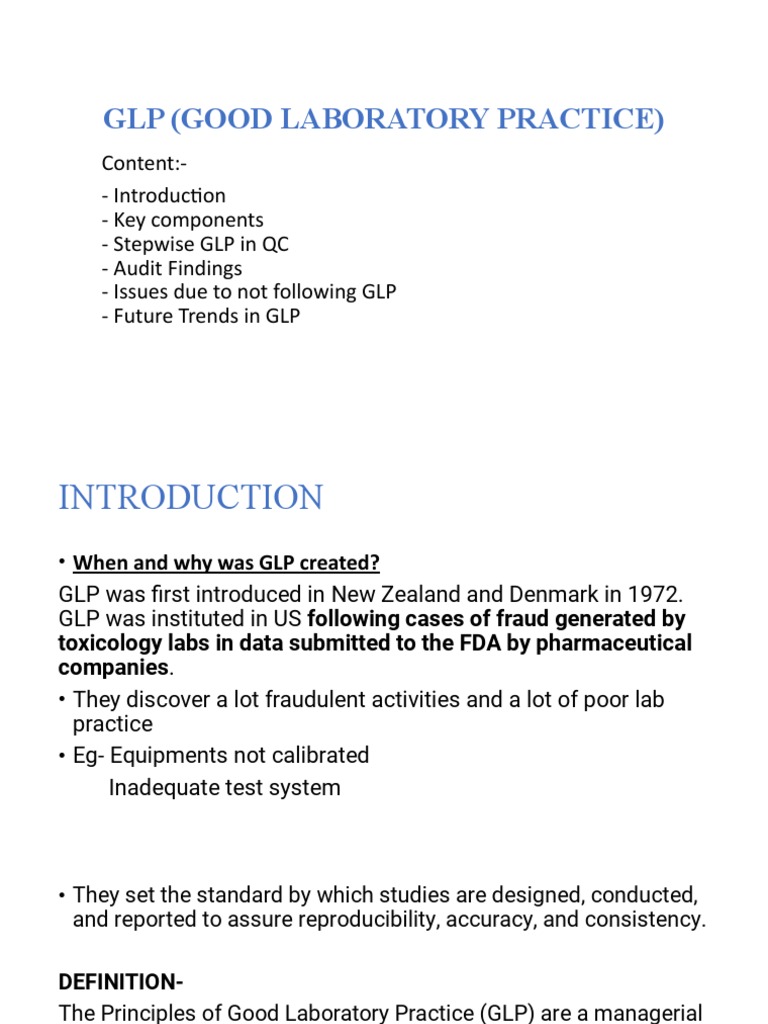Glp Good Laboratory Practice Download Free Pdf Verification And