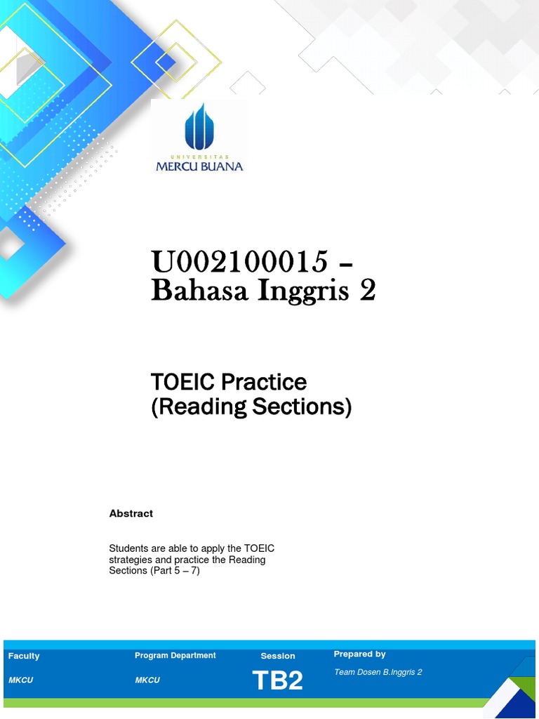 TOEIC Reading Practice Exercises | PDF