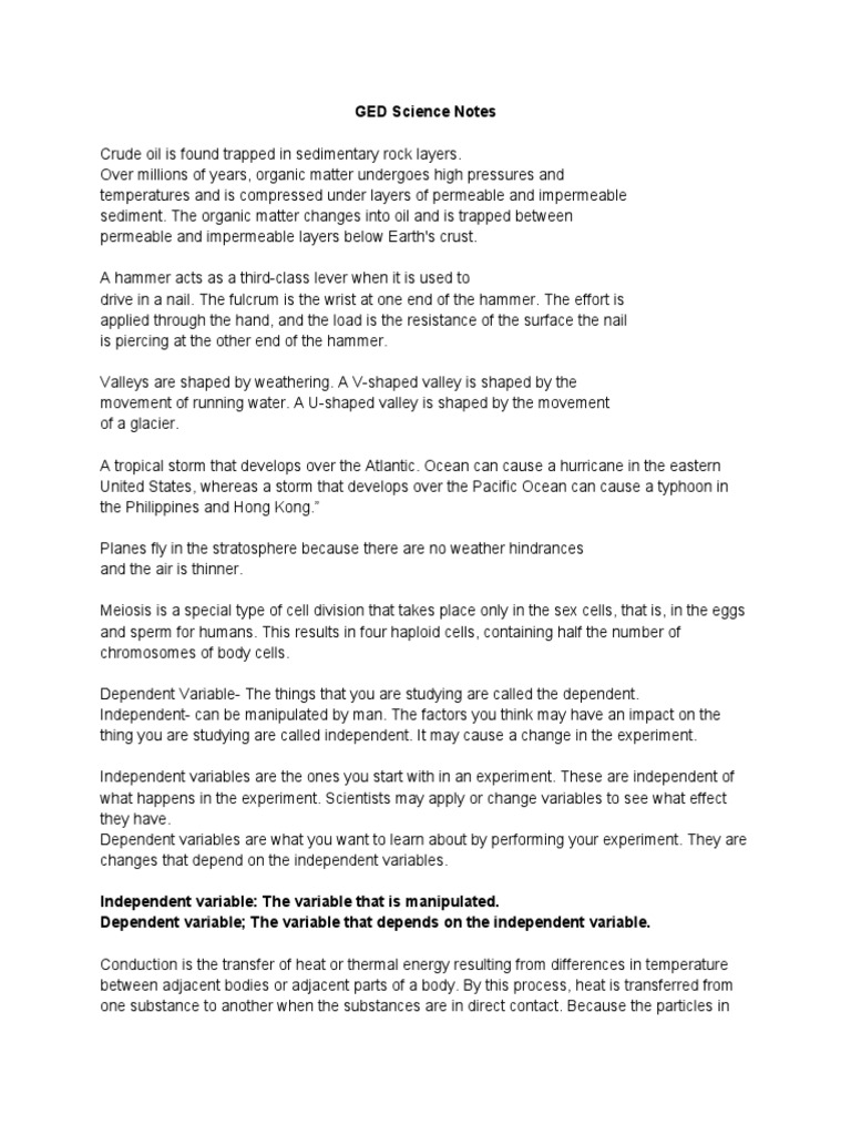 GED Science | PDF | Heat Transfer | Cell (Biology)