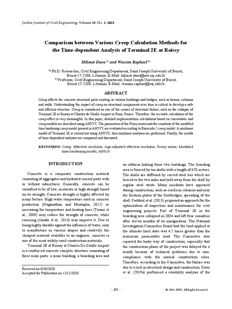 5 - Comparison Between Various Creep Calculation Methods For The Time ...