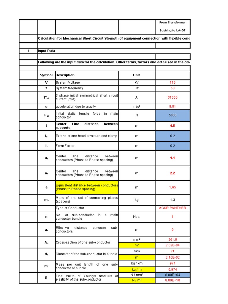Calculation of Mechanical Short Circuit Strength for an Equipment Connection with a Flexible ...