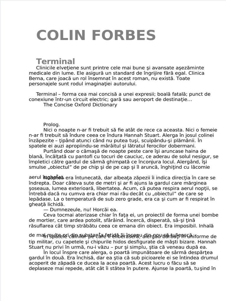 Colin Forbes Terminal 10 | PDF