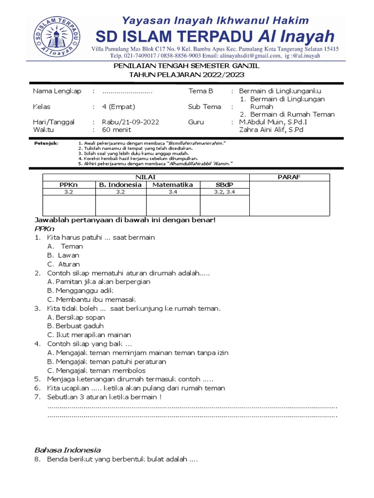 Tema 2b Sub 1 Dan 2 | PDF | Griya & Taman