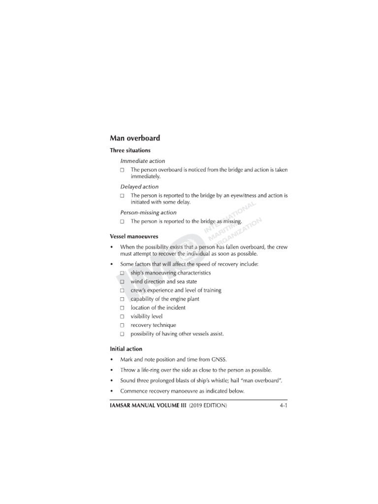 MOB Procedure As Per IAMSAR | PDF