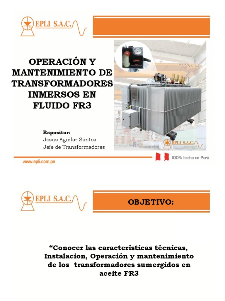 Operacion y Mantenimiento de Transformadores Sumergidos en Aceite FR3 | PDF | Transformador ...