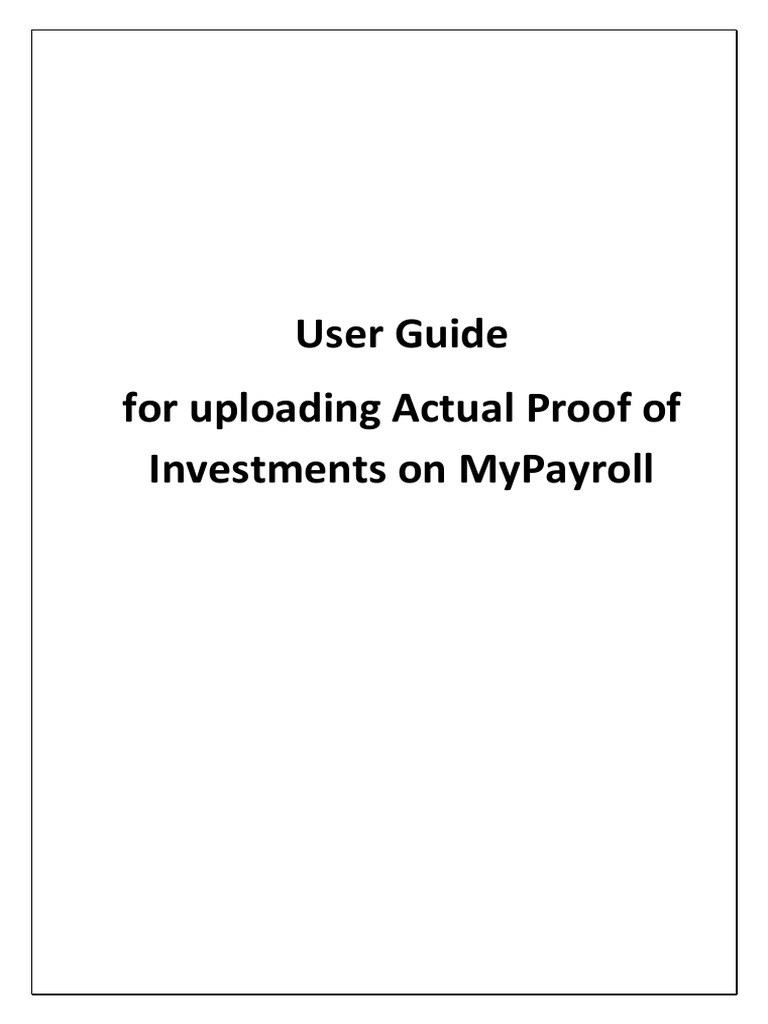 Othuser Guide For Actual Investment Proof Update and Upload On Web - Guidelines | PDF | Taxes ...