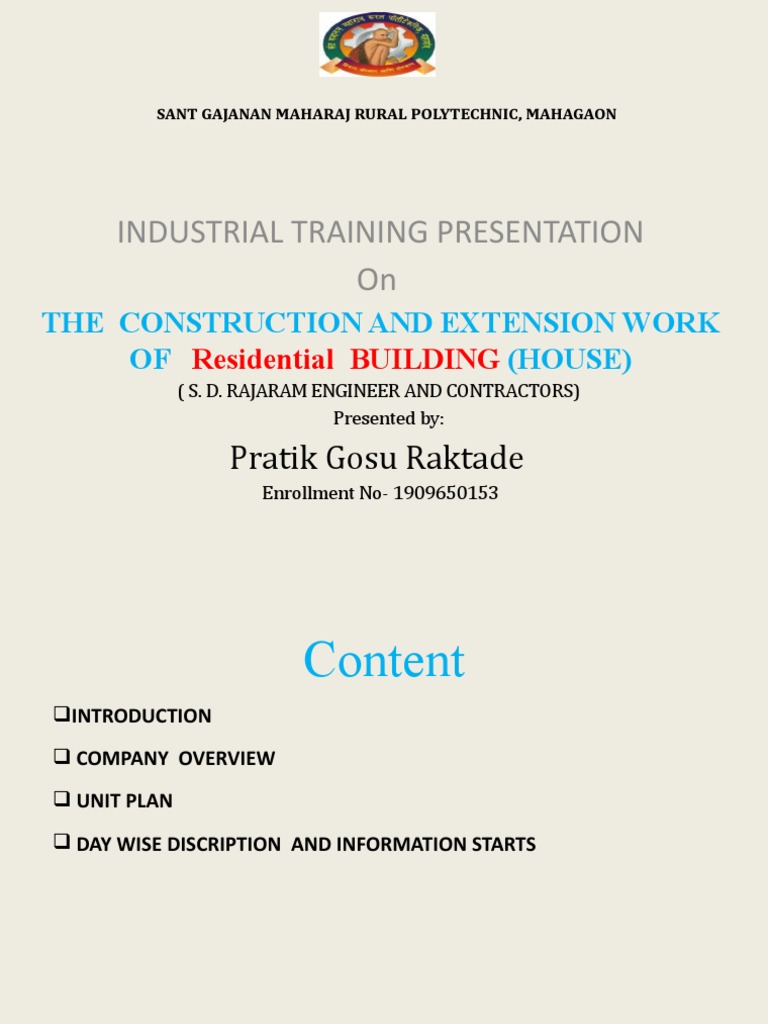 Pratik Industrial Tranning | PDF | Concrete | Architectural Elements