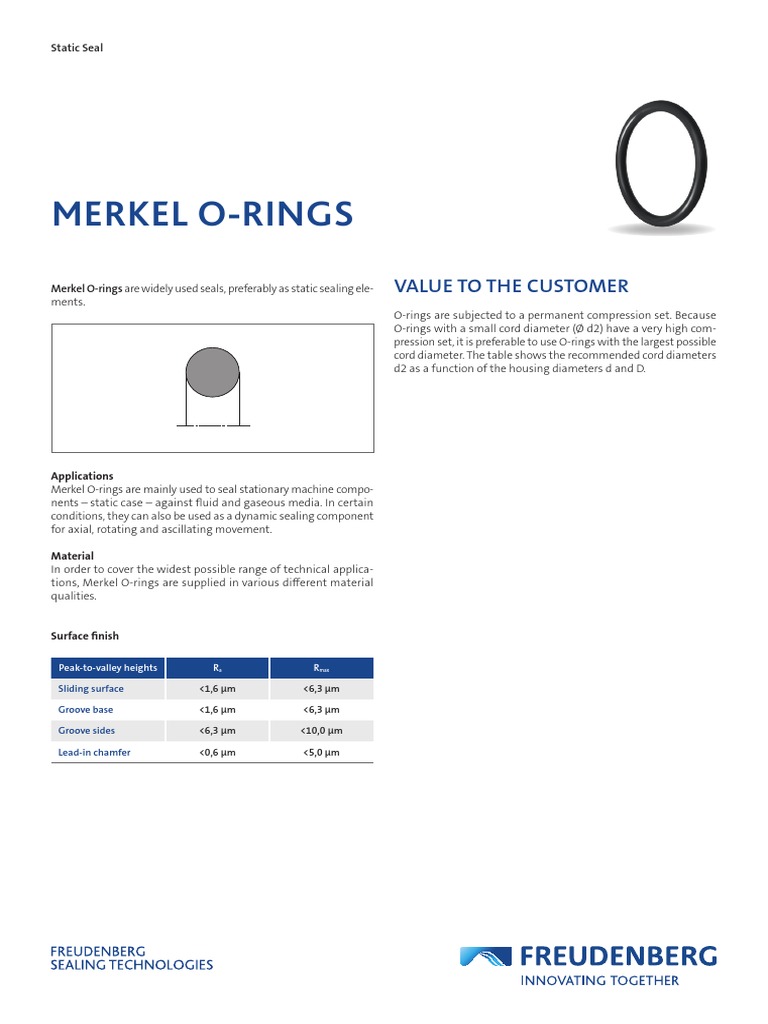 Merkel O Rings | PDF | Industrial Processes | Manufactured Goods