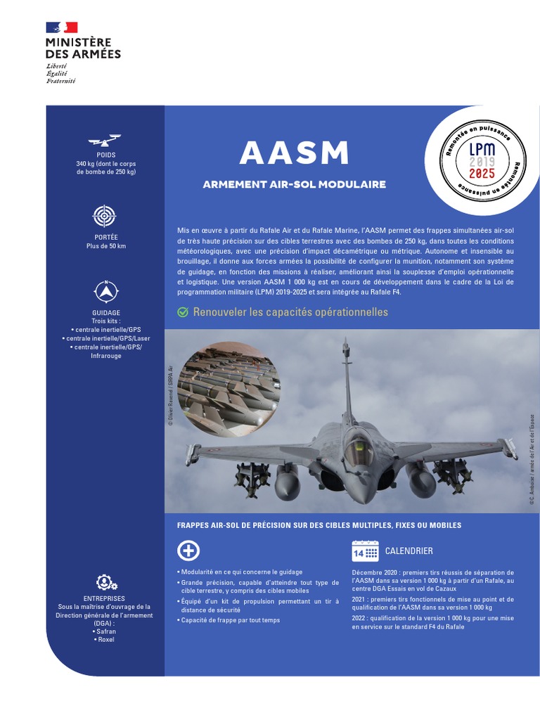 Fiche LPM - Armement Air - Sol Modulaire AASM | PDF | Équipement | Science militaire