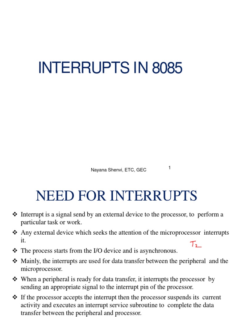 8085 Interrupts | Download Free PDF | Central Processing Unit | Operating System Technology