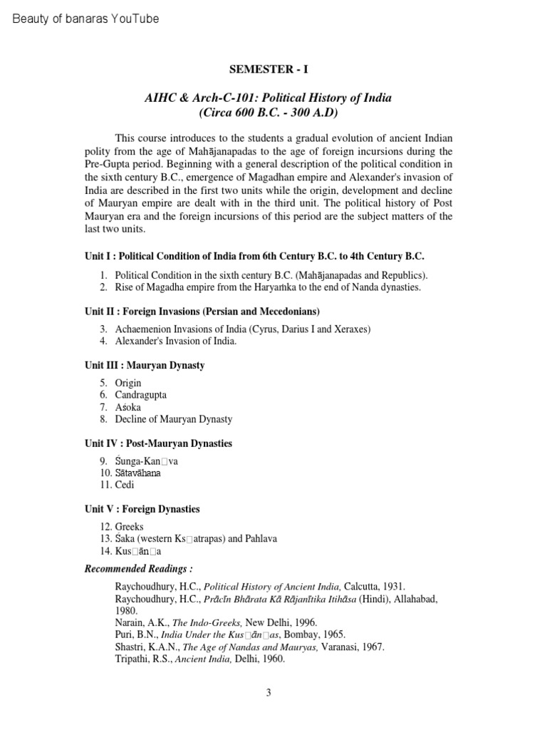 Syllabus B.A. Aihc Watermark | PDF | Archaeology | Paleolithic