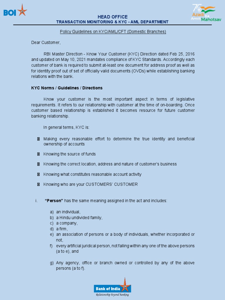Kyc-Aml-Cft - Policy KMBT - 215 - 04431 | PDF | Money Laundering | Banks Kyc-Aml-Cft - Policy KMBT - 215 - 04431 | PDF | Money Laundering | Banks
