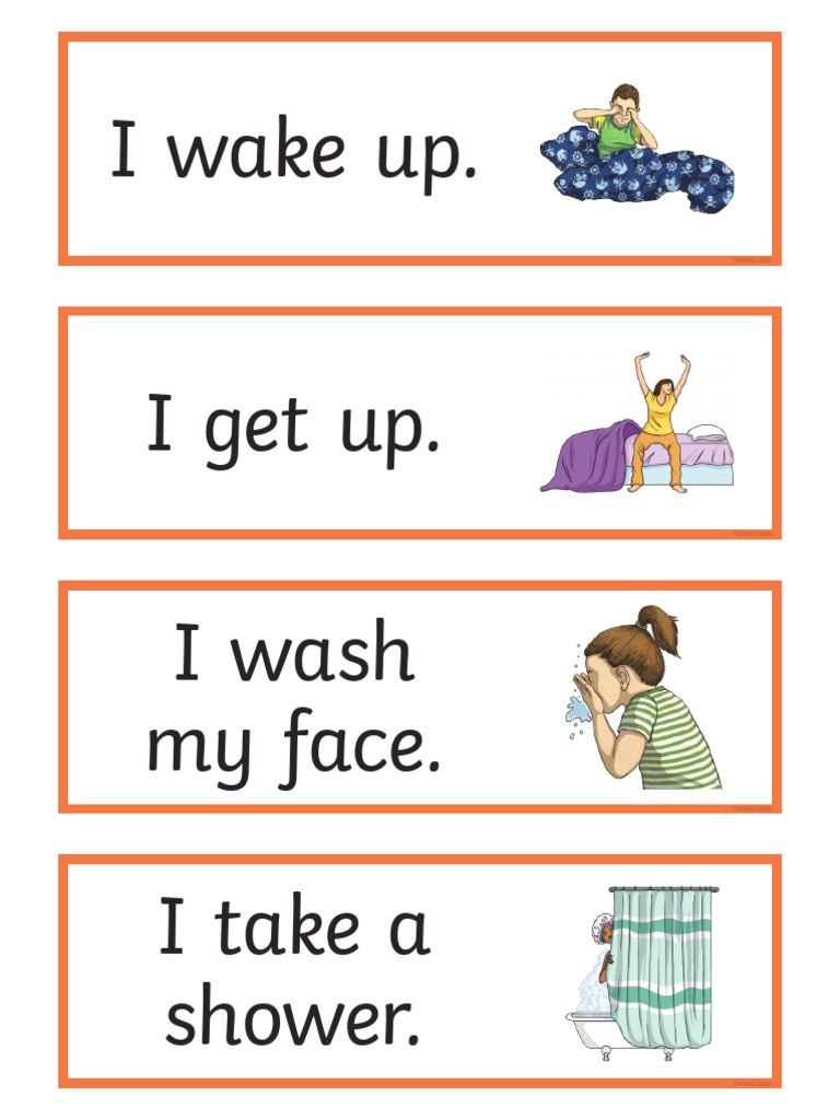 Us e 560 Vocabulary Cards My Daily Routine Ver 2 | PDF