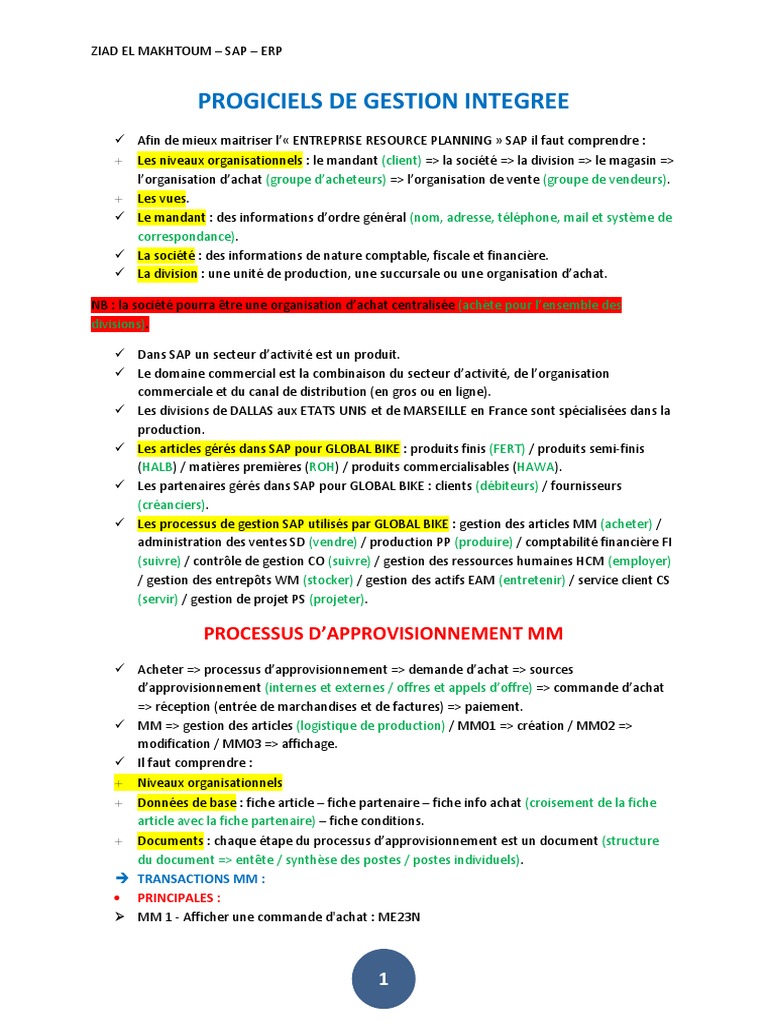 Progiciels de Gestion Integree | PDF | Progiciel de gestion intégré | Logiciel pour professionnels