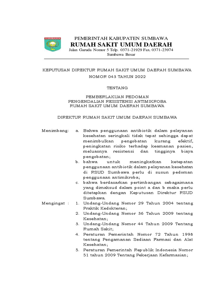 SK Pemberlakuan Pedoman PPRA | PDF