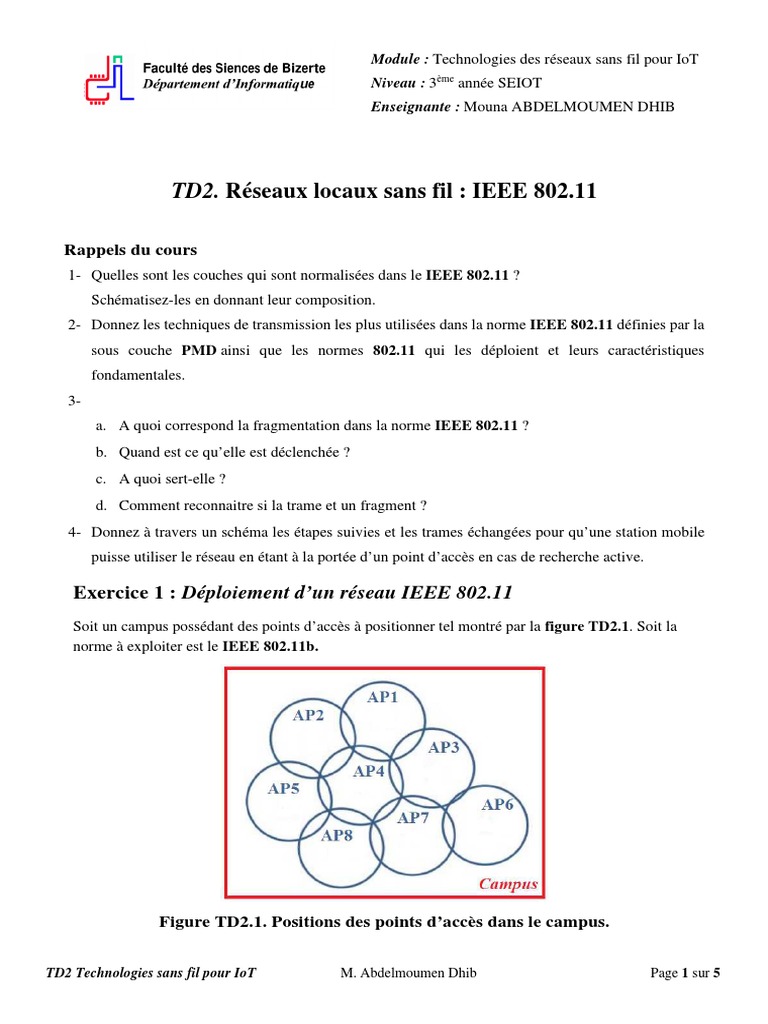 TD2 Corrige | PDF | Sans fil | Mise en réseau