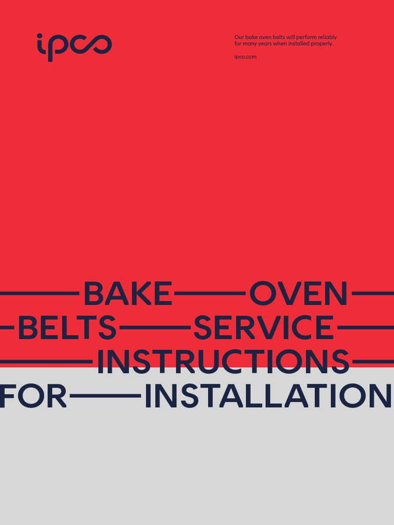 IPCO Bake Oven Belt Installation Guide | PDF | Belt (Mechanical) | Graphite
