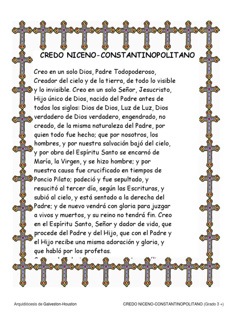 Credo Niceno-Constantinopolitano Grado 3 | PDF