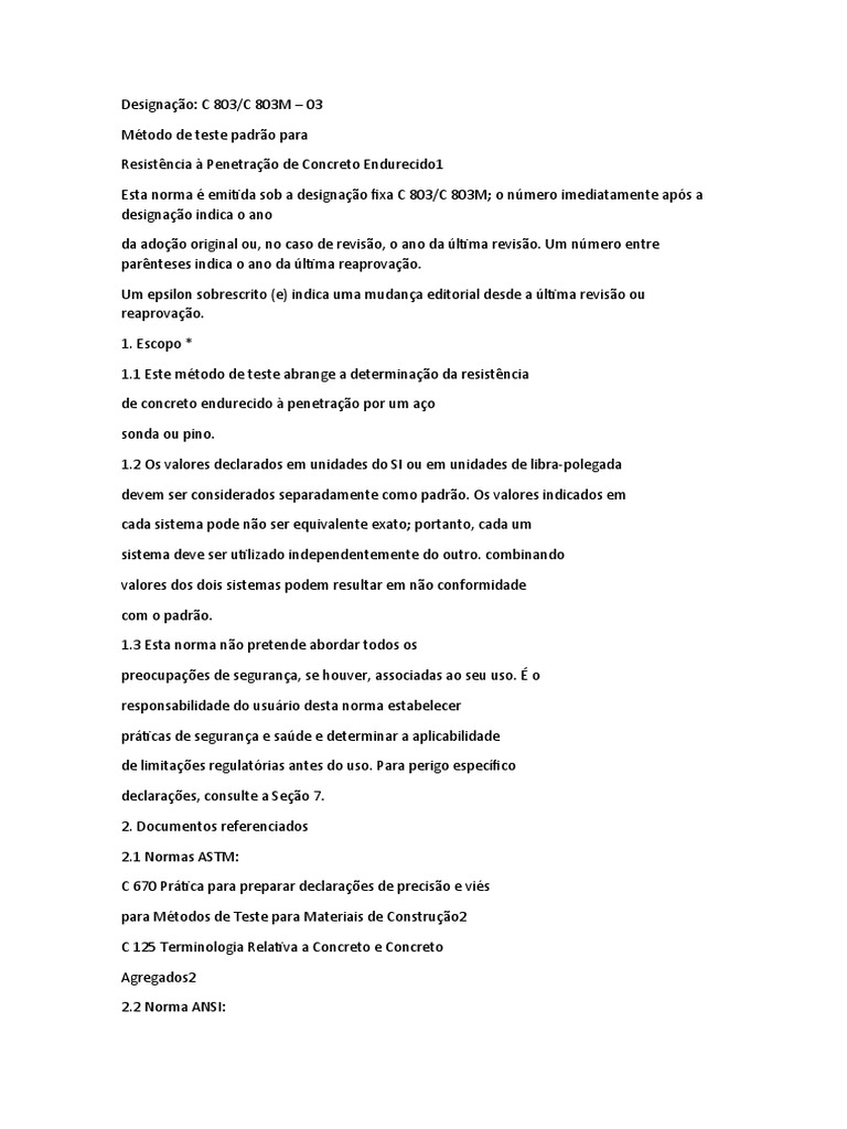 Astm C803 | PDF | Medição | Concreto