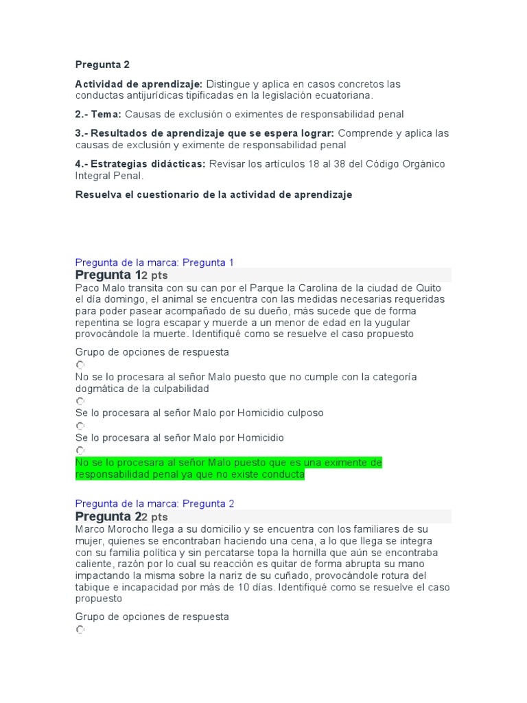 Pregunta 2 | PDF | Homicidio | Crímenes