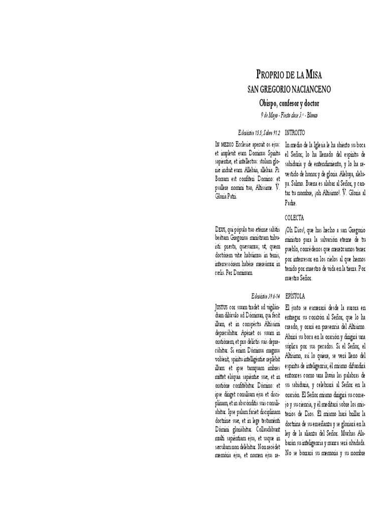 San Gregorio Nacianceno | PDF | Adoración Cristiana Y Liturgia