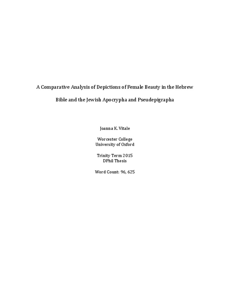 Dissemination+Version+D Phil +Thesis+Joanna+Vitale | PDF | Bible ...