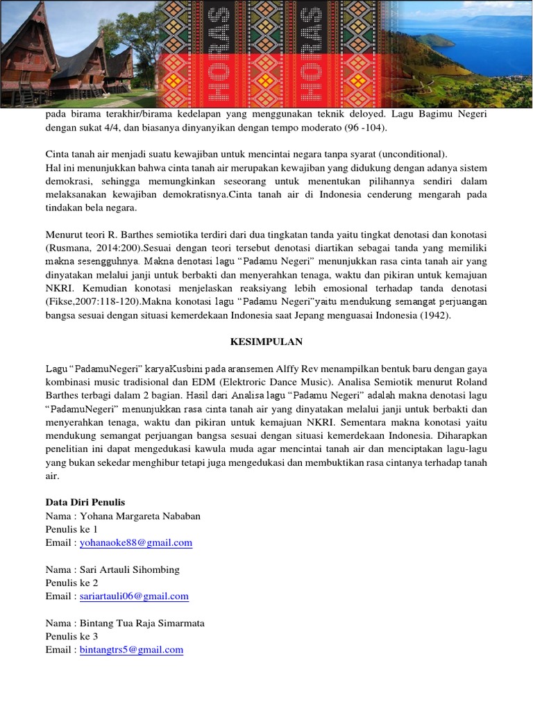 Makna dan Analisis Lagu "Padamu Negeri" | PDF | Puisi