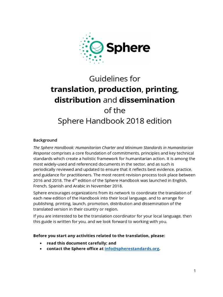 2019 01 Sphere Handbook Translation Guidelines 2018 | PDF ...