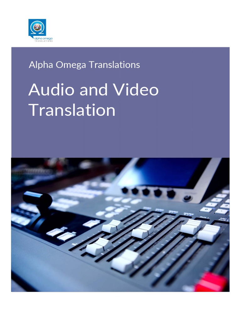 Audio and Video Translation Services | PDF | Translations | Voice Over