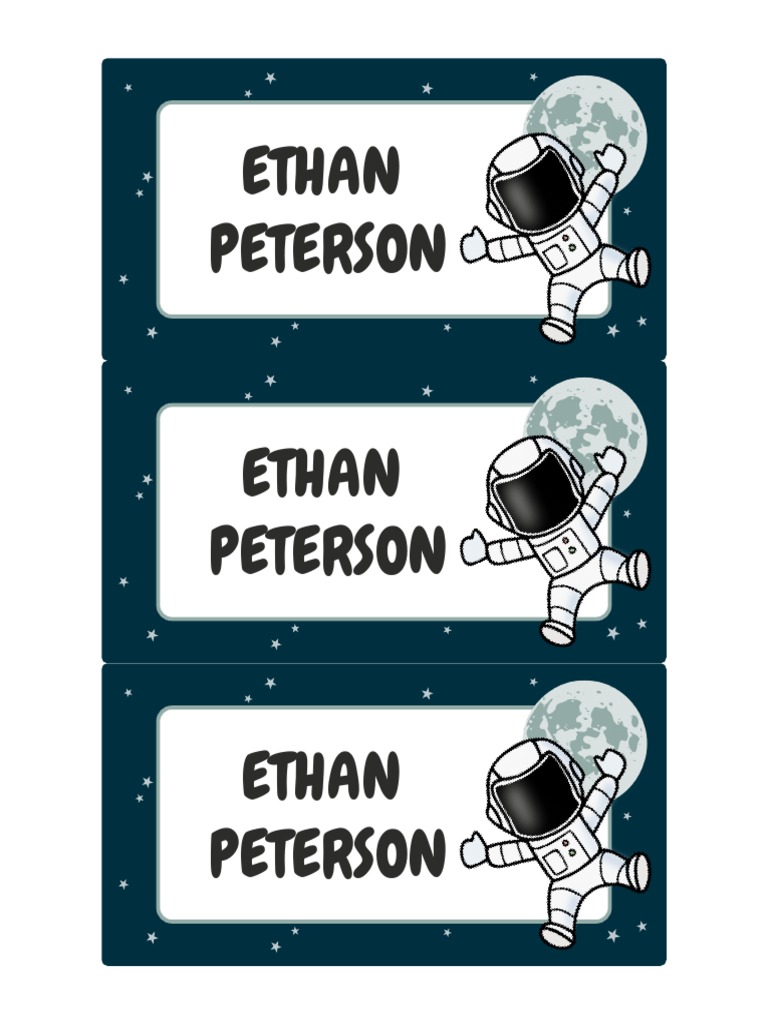 Children S Space Themed Pencil Box Label | PDF